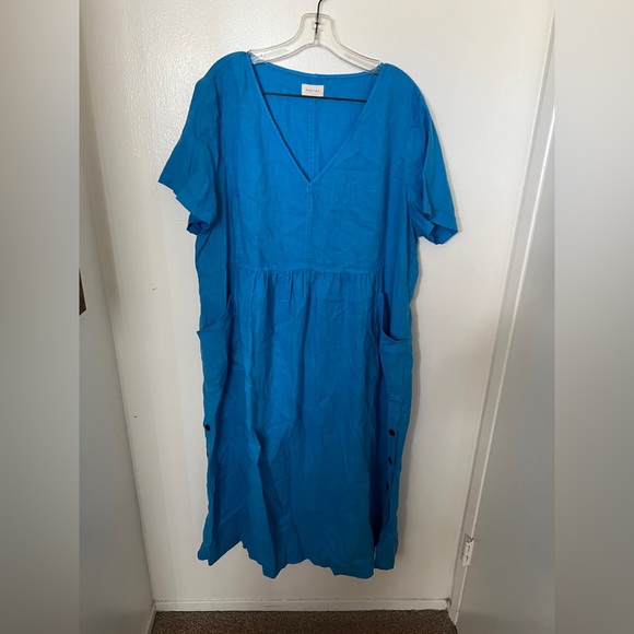 Poetry | Dresses | Poetry Short Sleeve V Neck Linen Maxi Dress 8 ...